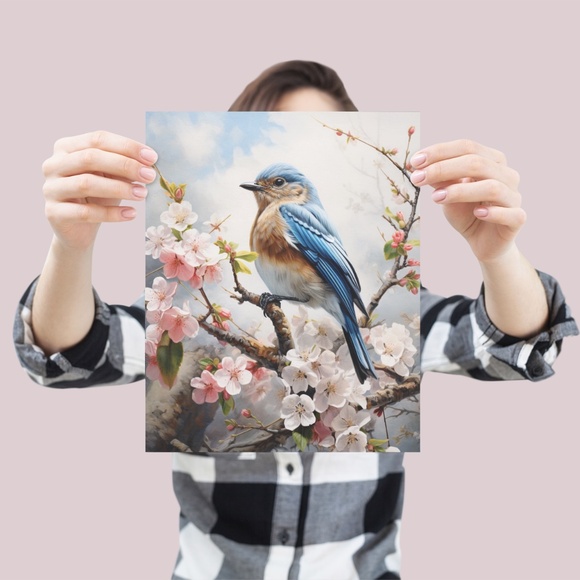 Creative Path Studios | Art | Watercolor Eastern Bluebird Wall Art ...